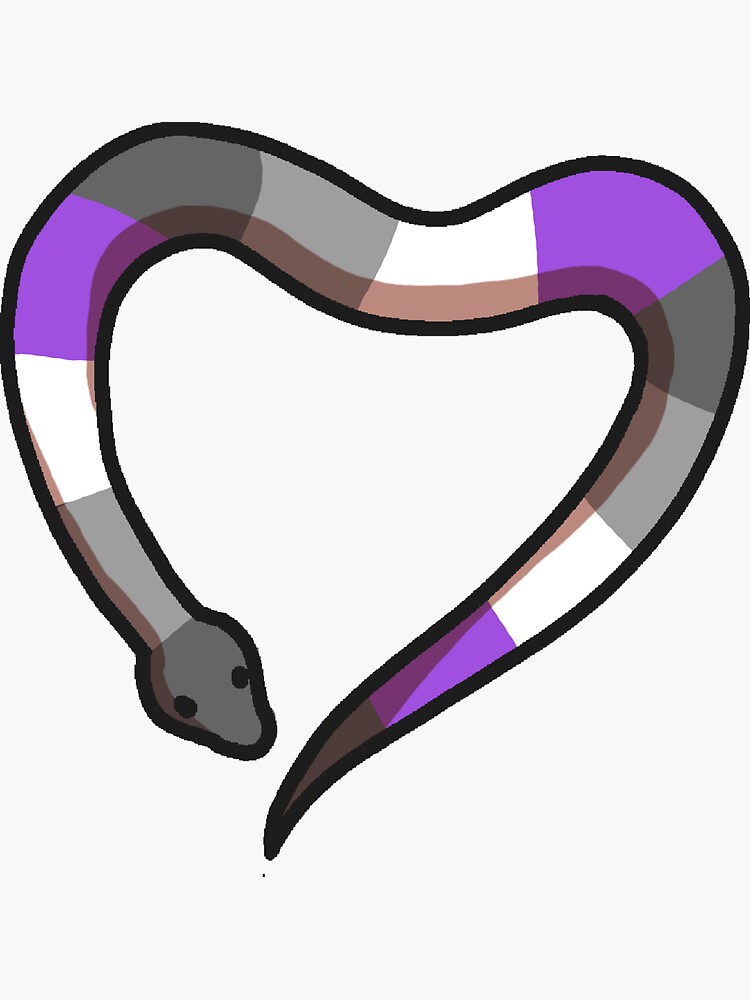 "Asexual LGBT+ Pride Flag Snake" Sticker by Parasol-Mouse | Redbubble