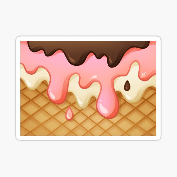 "Strawberry Neapolitan Ice Cream Drip" Sticker for Sale by heysoleilart ...