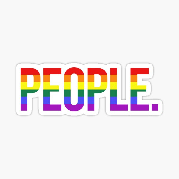 "PEOPLE." Sticker for Sale by ManlyDesign | Redbubble