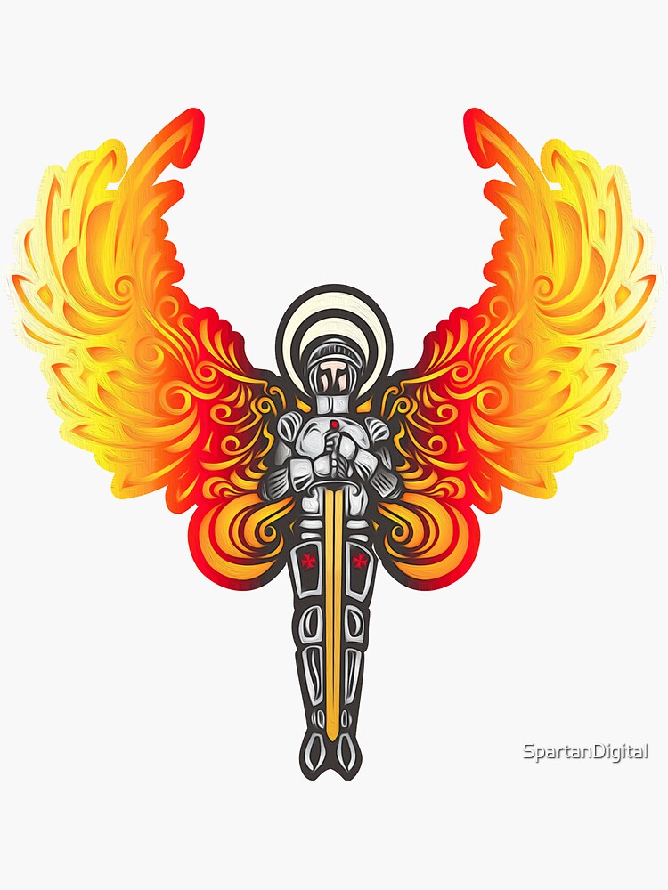 "Fire Knight" Sticker by SpartanDigital | Redbubble