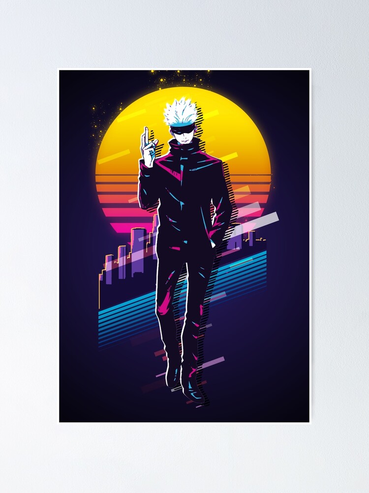 "Jujutsu Kaisen - Satoru Gojo *80s retro*" Poster by MyRetroArt | Redbubble