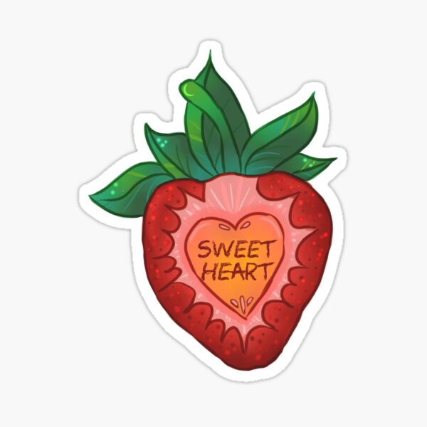 "Strawberry Sweetheart" Sticker by Wieskunde | Redbubble