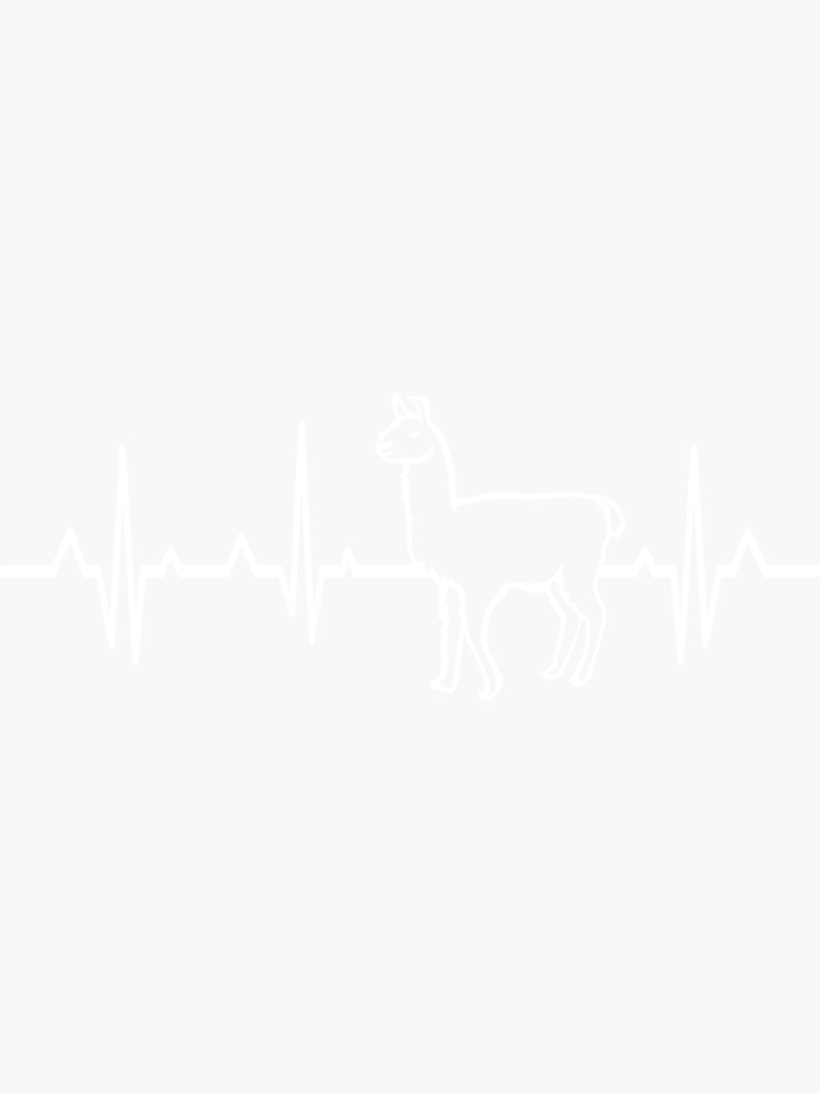 "Alpaca Heartbeat ECG Llama Andes Peru" Sticker for Sale by redshirtz ...