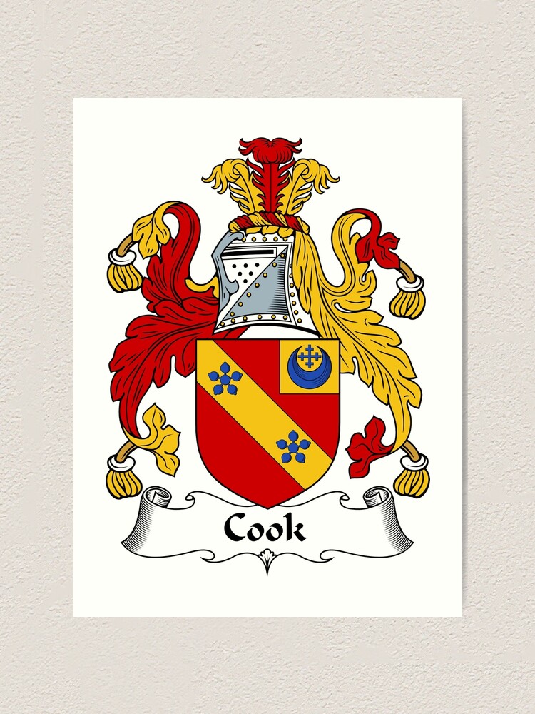 "Cook Coat of Arms / Cook Family Crest" Art Print for Sale by ...