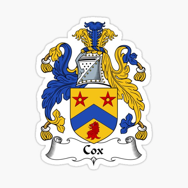 Pegatina for Sale con la obra «Escudo de armas Cox / Escudo de la ...