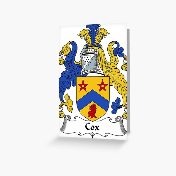 "Cox Coat of Arms / Cox Family Crest" Greeting Card for Sale by ...