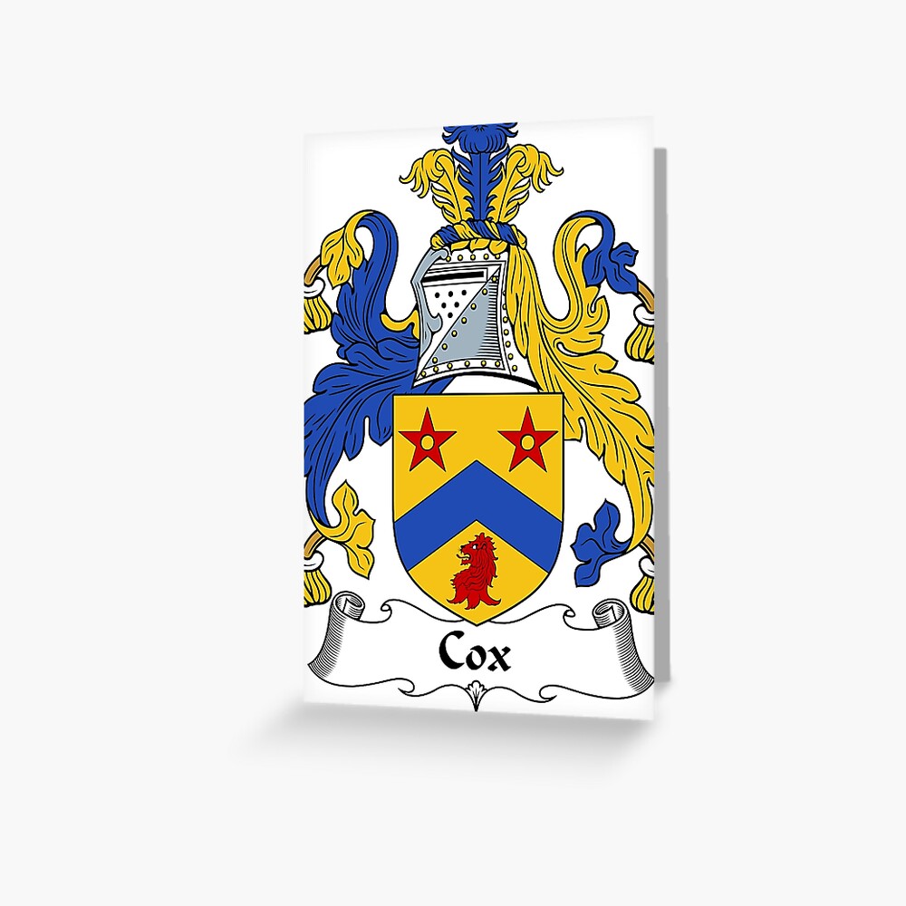 "Cox Coat of Arms / Cox Family Crest" Greeting Card for Sale by ...