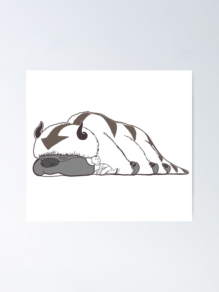"Sleepy Appa, Aang, and Momo" Poster for Sale by Arizka-Std | Redbubble