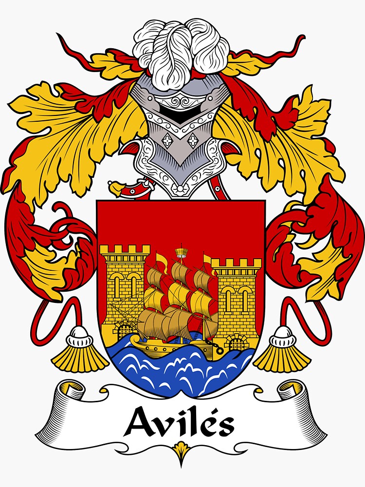 "Aviles Coat of Arms/Family Crest" Sticker for Sale by carpediem6655 ...