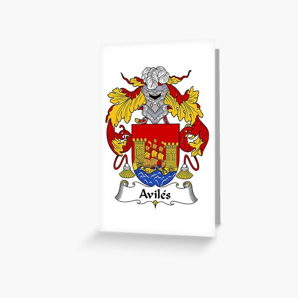 "Aviles Coat of Arms/Family Crest" Greeting Card for Sale by ...