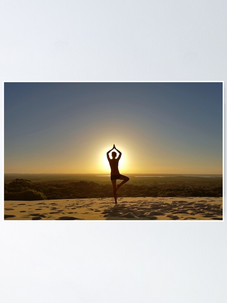 "Sunset Yoga" Poster for Sale by KirstyNadineArt | Redbubble