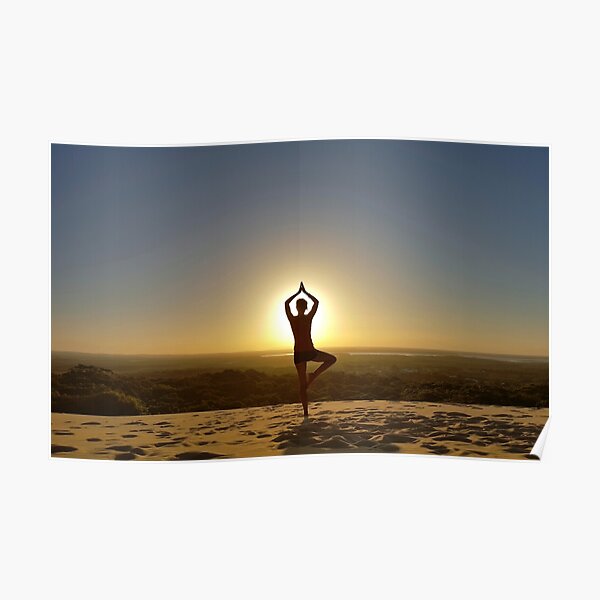 "Sunset Yoga" Poster for Sale by KirstyNadineArt | Redbubble