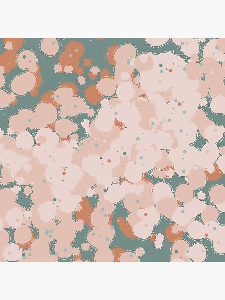 "Faded Abstract Bubbles Pattern in Pastel Blush Pink, Coral and Sage ...
