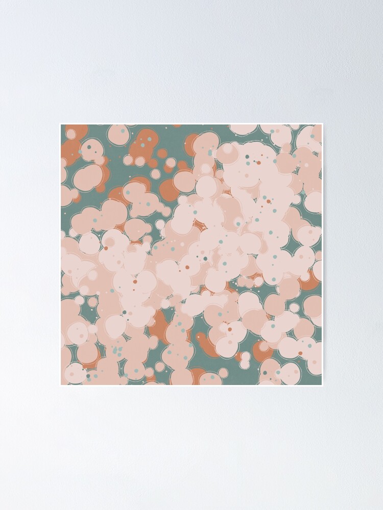 "Faded Abstract Bubbles Pattern in Pastel Blush Pink, Coral and Sage ...