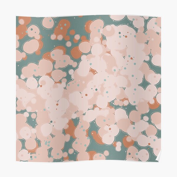 "Faded Abstract Bubbles Pattern in Pastel Blush Pink, Coral and Sage ...