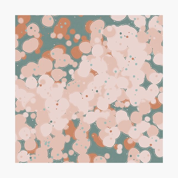 "Faded Abstract Bubbles Pattern in Pastel Blush Pink, Coral and Sage ...