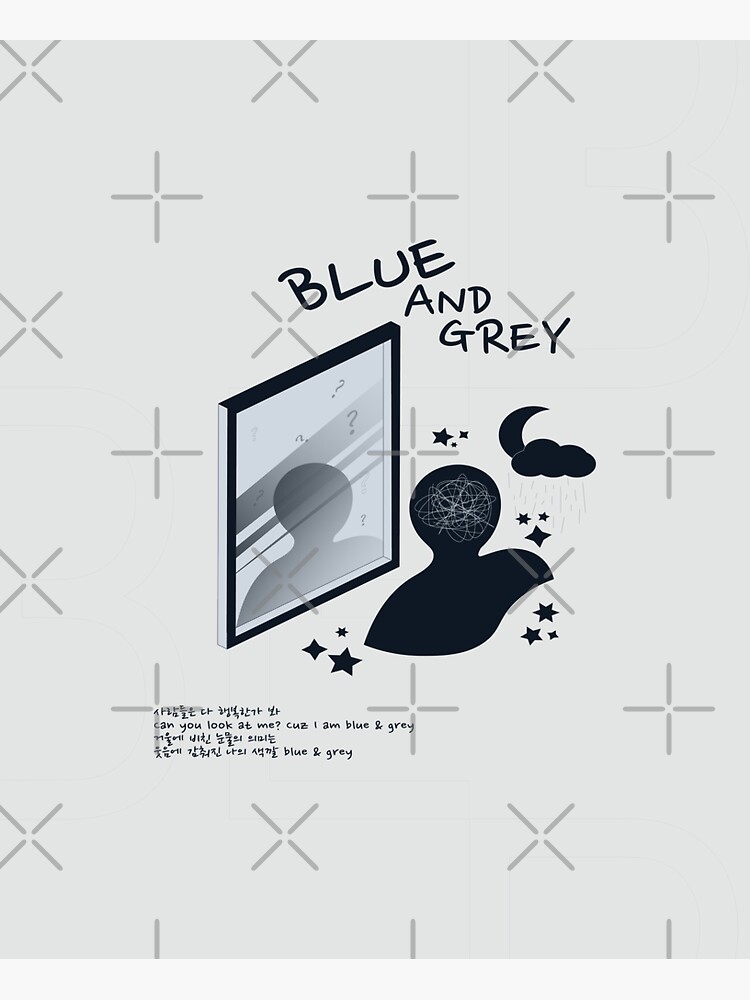 "blue and grey" Sticker for Sale by MONOPHIA | Redbubble