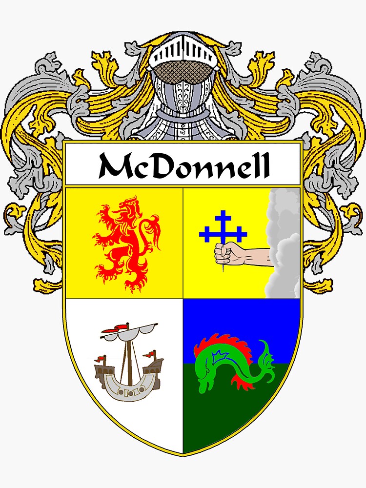 "McDonnell Coat of Arms/Family Crest" Sticker for Sale by IrishArms ...