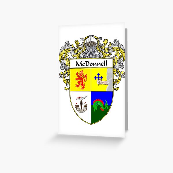 "McDonnell Coat of Arms/Family Crest" Greeting Card by IrishArms ...