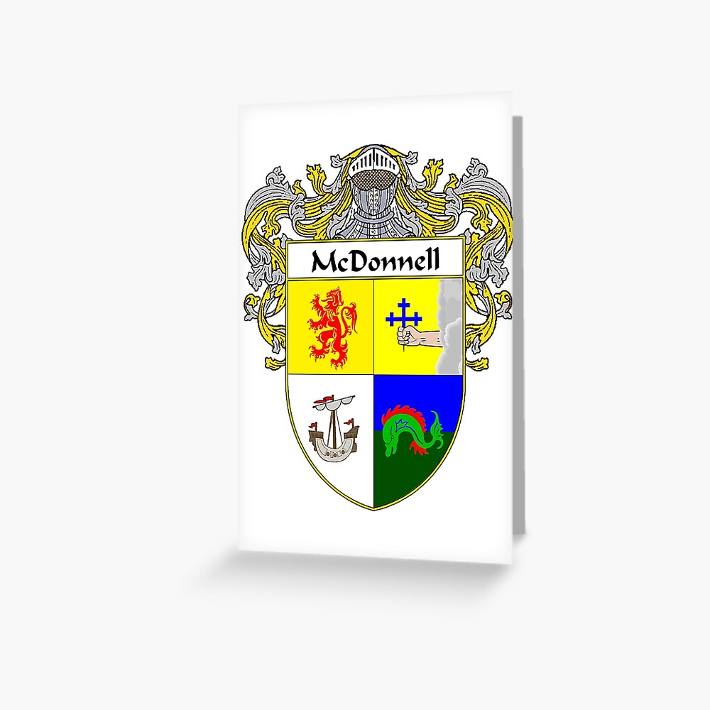 "McDonnell Coat of Arms/Family Crest" Greeting Card by IrishArms ...