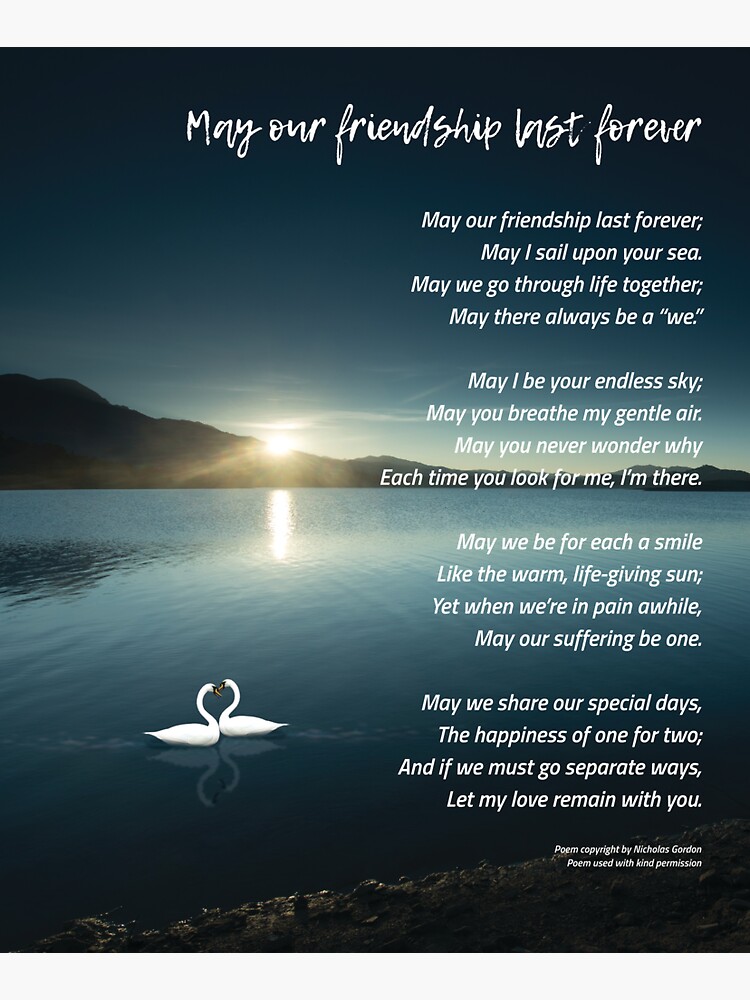 "May Our Friendship Last Forever" Sticker for Sale by cjgraphic | Redbubble