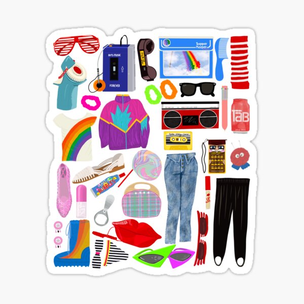 "80's Flashback 2" Sticker for Sale by jenbucheli | Redbubble