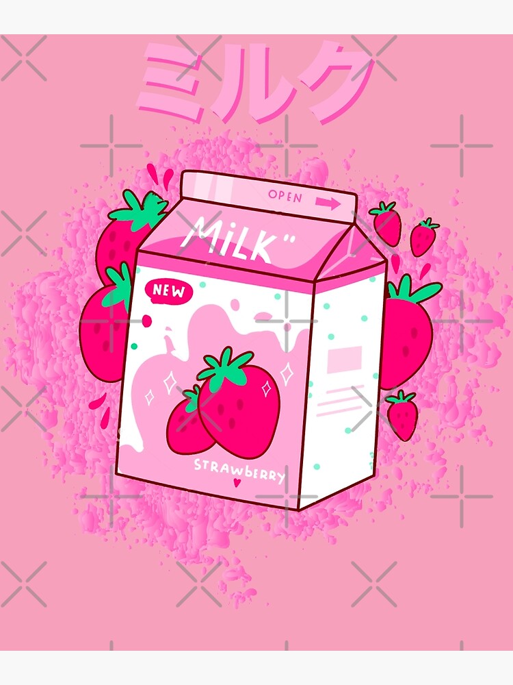 "Otaku Anime Milkshake Retro 90s Japanese Kawaii Strawberry Milk Shake ...