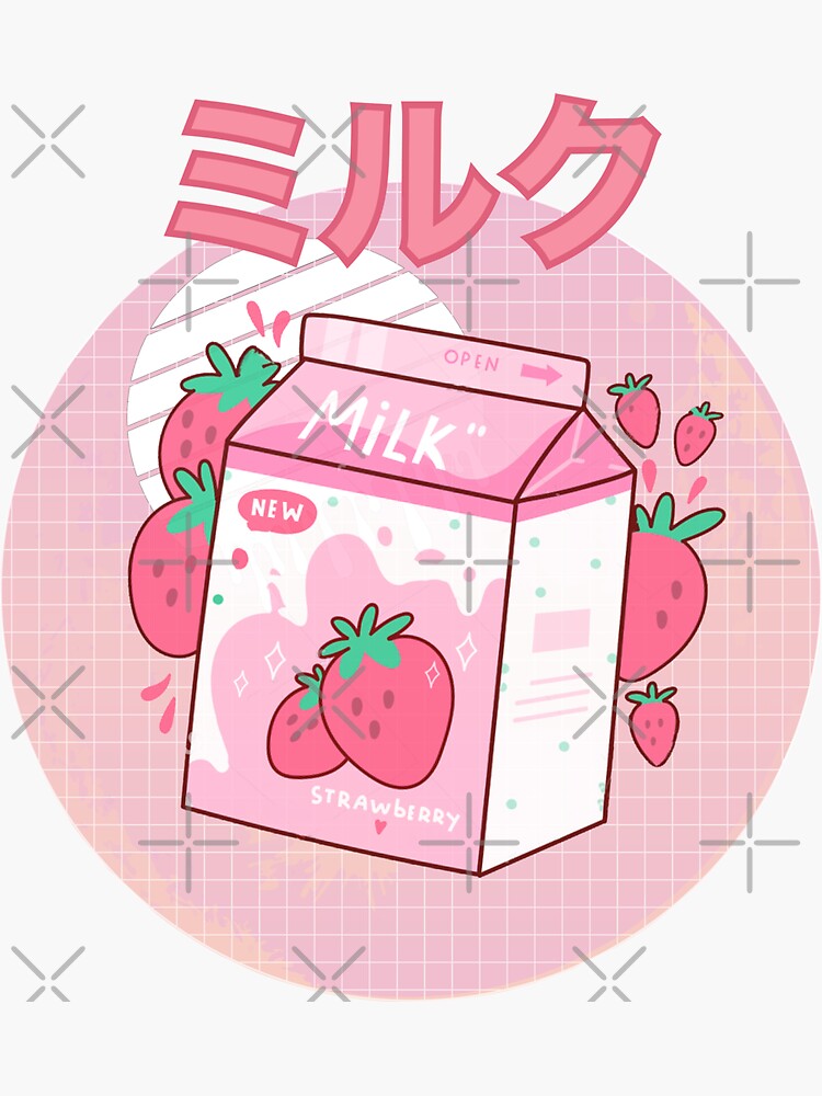 "Otaku Anime Milkshake Retro 90s Japanese Kawaii Strawberry Milk Shake ...