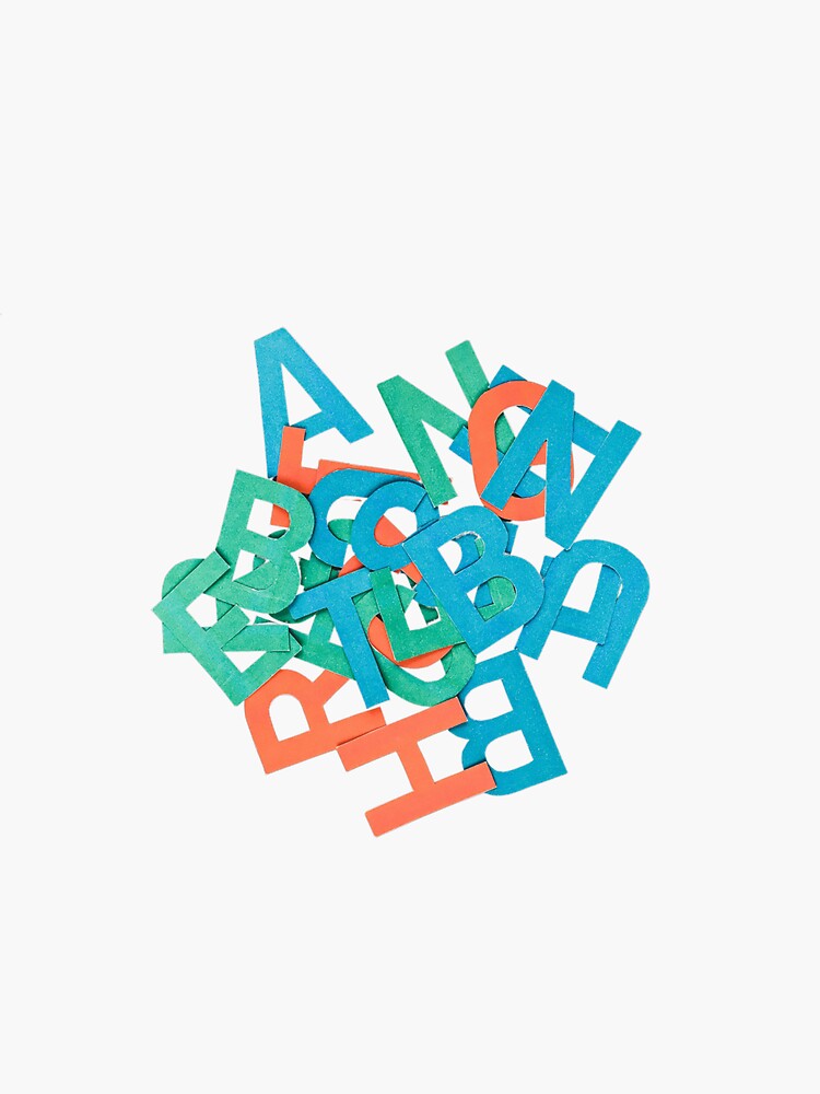 " Letters jumbled up" Sticker for Sale by Crozadesign | Redbubble
