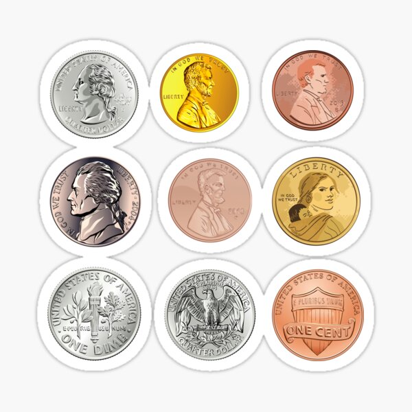 "Ancient American Gold & Silver Coins - Gold Coin" Sticker for Sale by ...