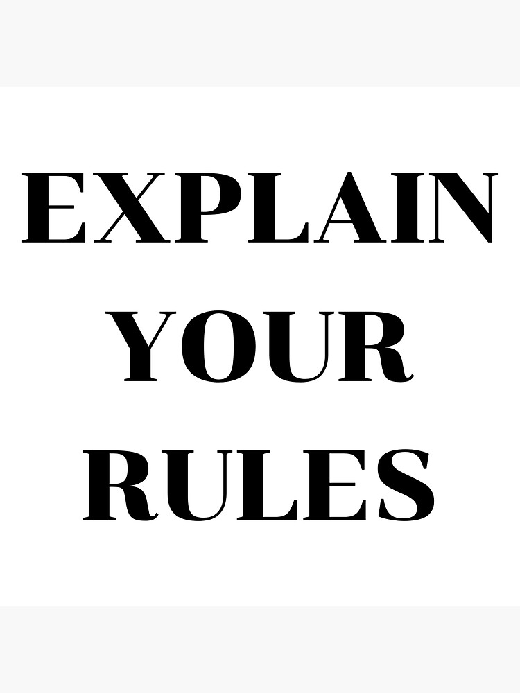 "Explain your rules" Sticker for Sale by TARASTUDIO | Redbubble