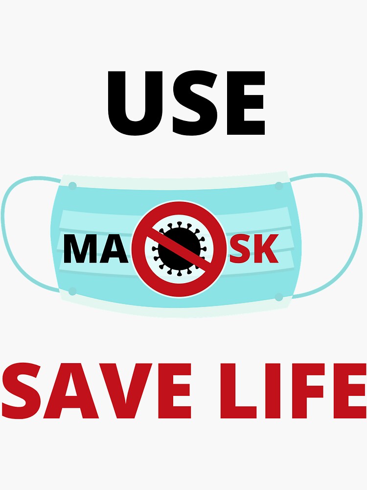 "Use Save Life Masks" Sticker for Sale by HeritageGallery | Redbubble