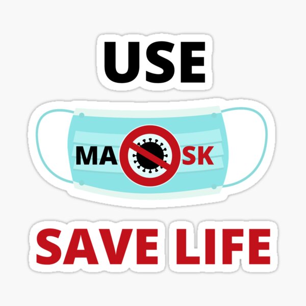 "Use Save Life Masks" Sticker for Sale by HeritageGallery | Redbubble