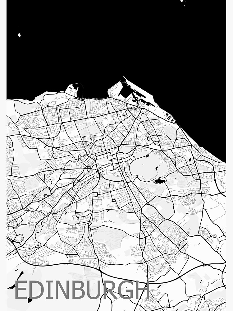 "Edinburgh - Minimalistic Greyscale Map" Sticker for Sale by ...
