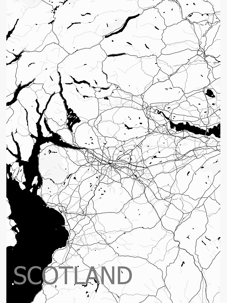 "Scotland - Minimalist Greyscale Map" Sticker for Sale by AidanMDesigns ...