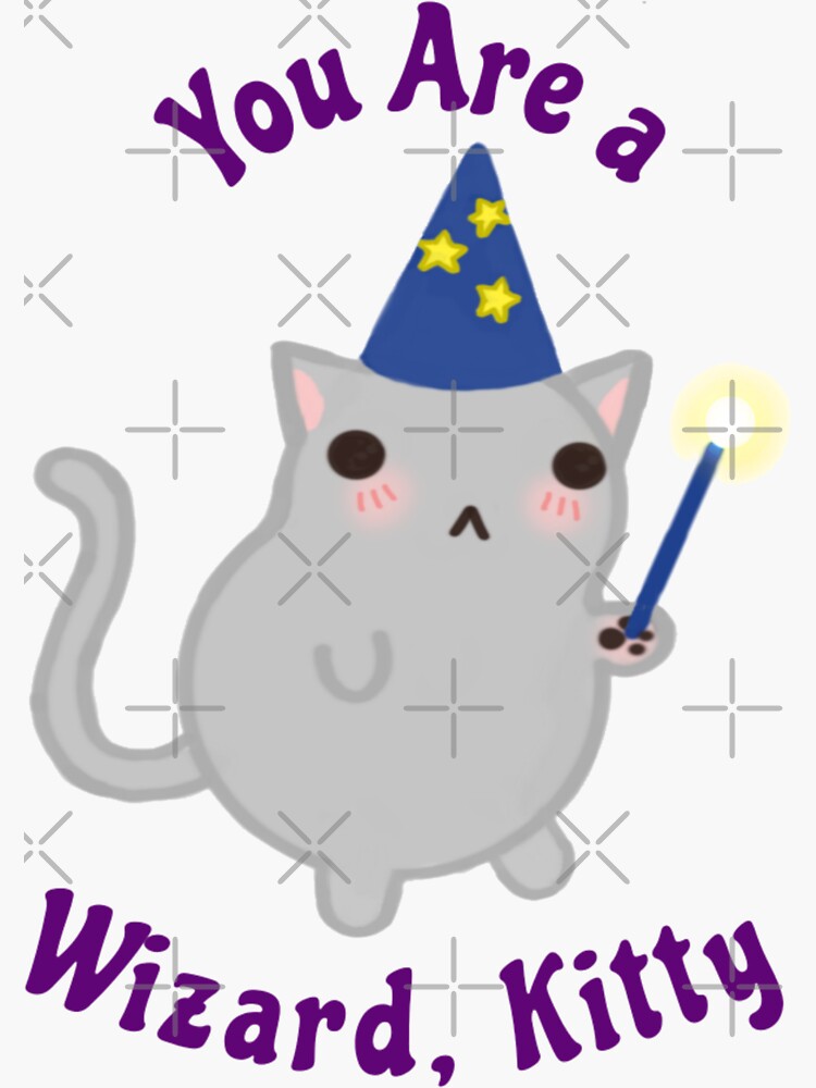 "Wizard Kitty" Sticker for Sale by BubuArt | Redbubble