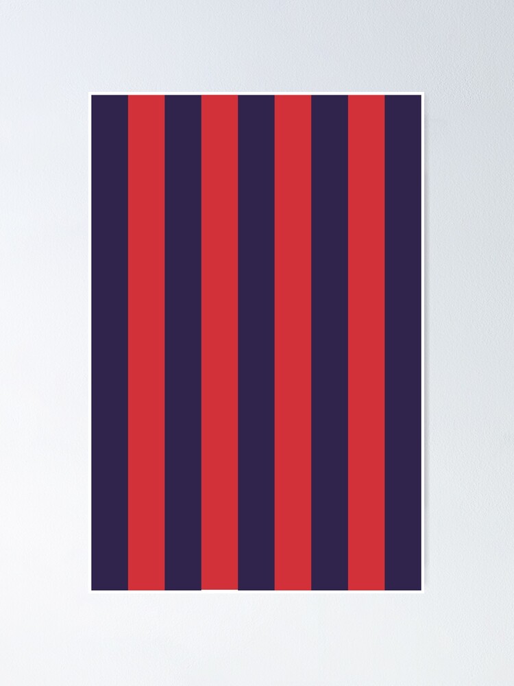 Póster «Mediana RAYAS VERTICALES AZUL MARINO Y ROJO» de RachelMacht ...