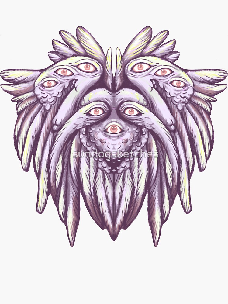 "many-eyed angel" Sticker for Sale by sundogsketches | Redbubble