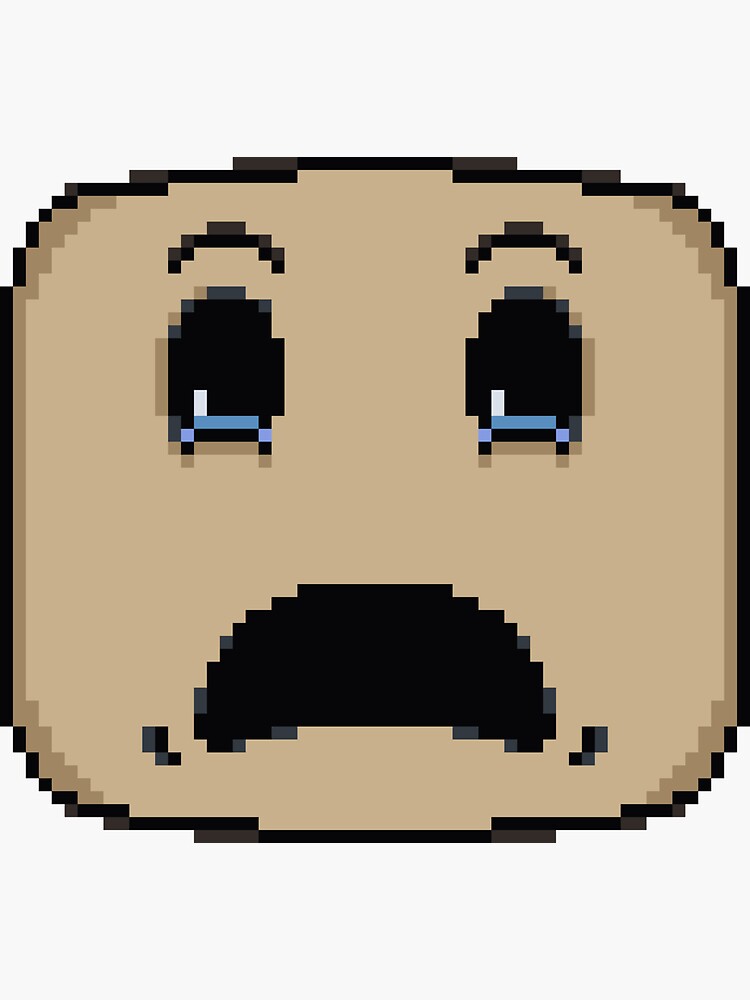 "Sad emoticon pixelated face - cry me a river" Sticker by BloodReave ...
