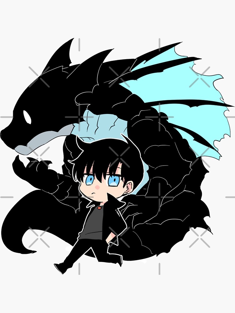 "Solo Leveling - Hero And Dragon Chibi Design" Sticker for Sale by ...