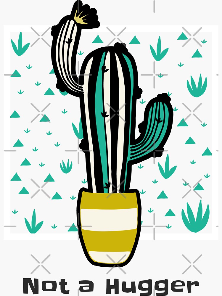 "Funny cactus, sarcastic introvert gift. Not a hugger. No hugs, still ...