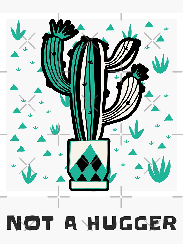 "I'm Not a hugger, funny cactus, sarcastic introvert gift. No hugs ...