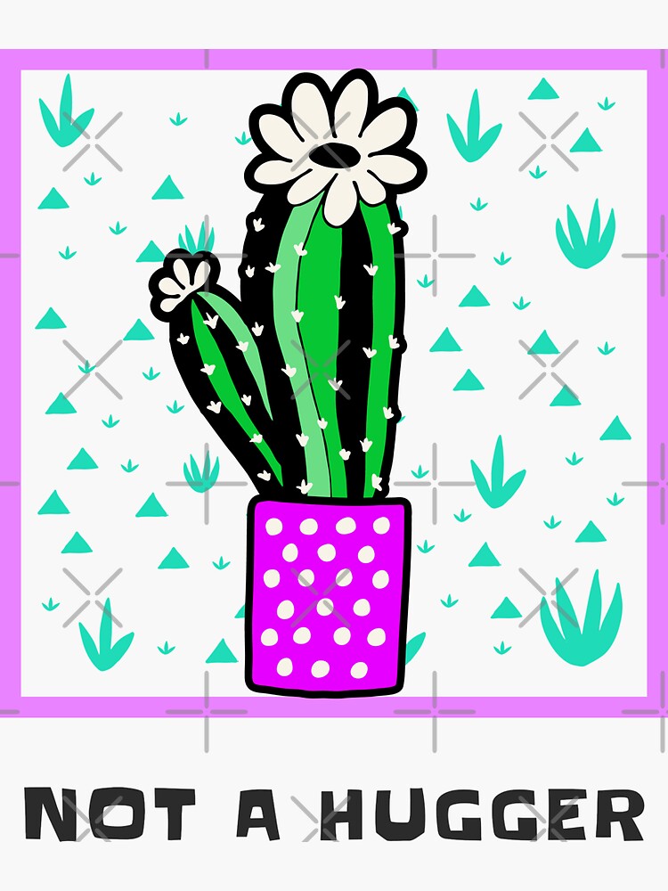 "Still Not a hugger, funny cactus, sarcastic introvert gift. No hugs ...