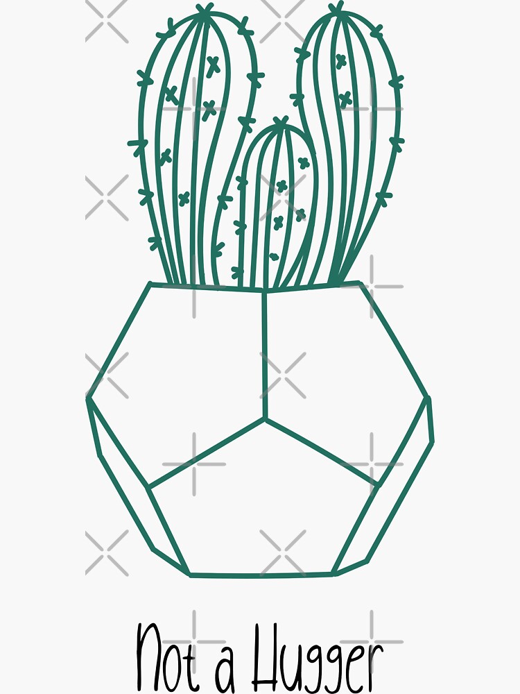 "Still Not a hugger, funny cactus, sarcastic introvert gift. No hugs ...