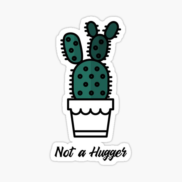 "Sarcastic introvert gift. Not a hugger, funny cactus. No hugs, still ...