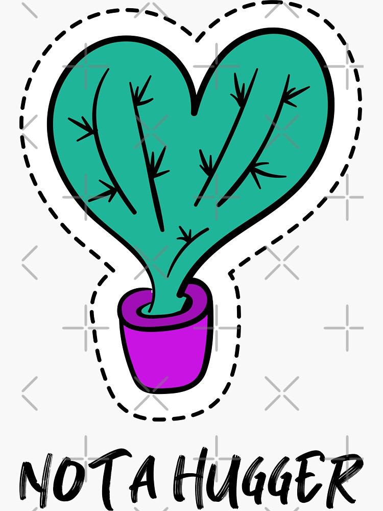 " No hugs, Not a hugger, funny cactus, sarcastic introvert gift. Still ...