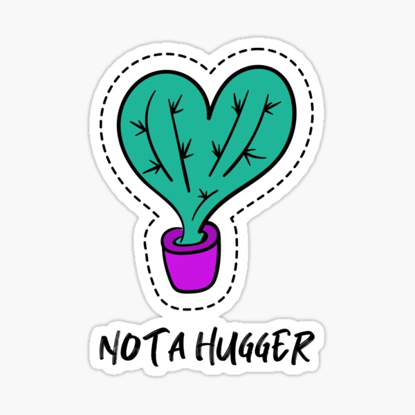 " No hugs, Not a hugger, funny cactus, sarcastic introvert gift. Still ...