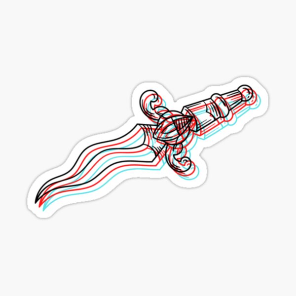 "Trippy 3D Wavy Dagger Blade - Version 1" Sticker for Sale by ...