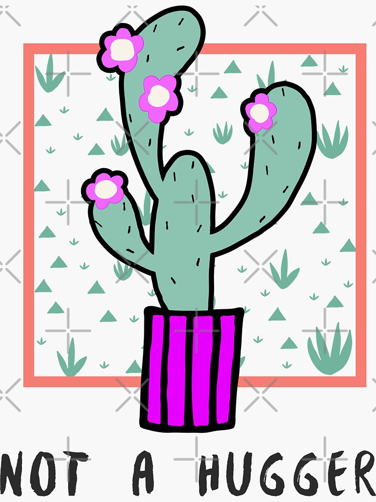 "No hugs, Not a hugger, funny cactus, sarcastic introvert gift. Still ...
