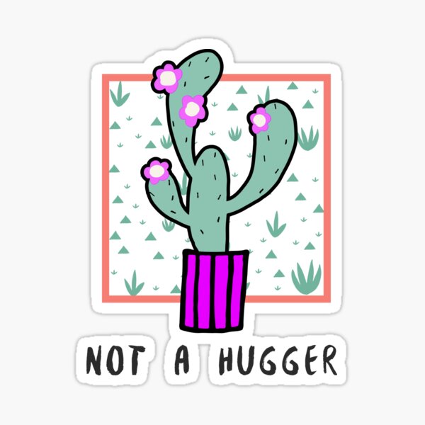 "No hugs, Not a hugger, funny cactus, sarcastic introvert gift. Still ...